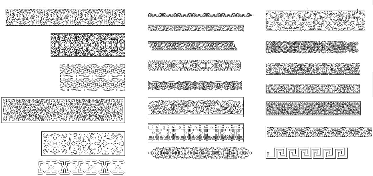 Collection Rectangles 005 Motifs Salon Marocain DXF - DXF HOME